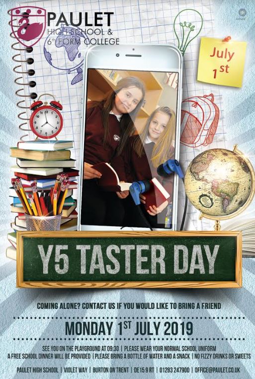 Year 5 Taster Day – 1.7.19 – Paulet High School & 6th Form College