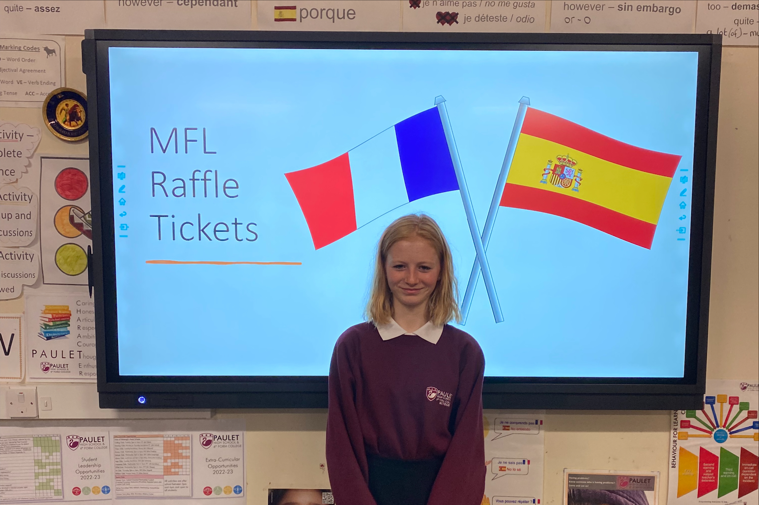MFL Raffle Winners – Paulet High School & 6th Form College